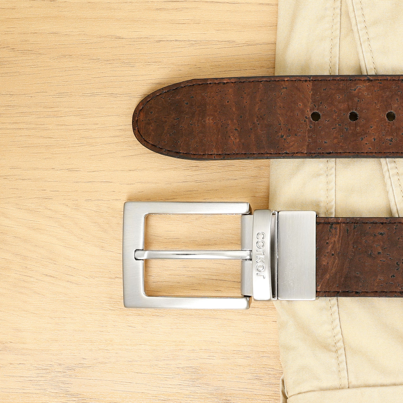 Corkor Cork Belt for Men | Vegan No-Leather Reversible 35mm Belt
