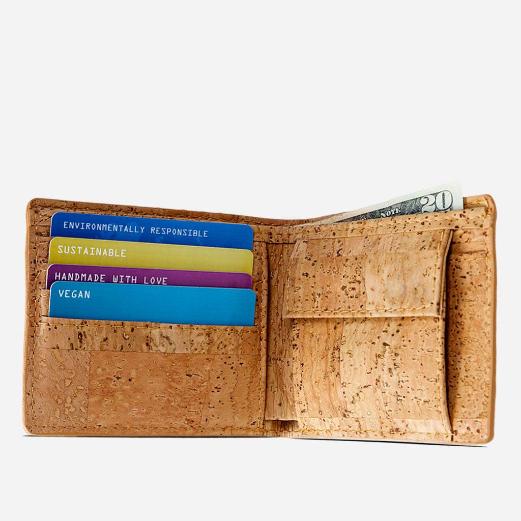 Corkor Cork Wallet Brown Coin Pocket | Vegan Men Women Wallet No-Leathe