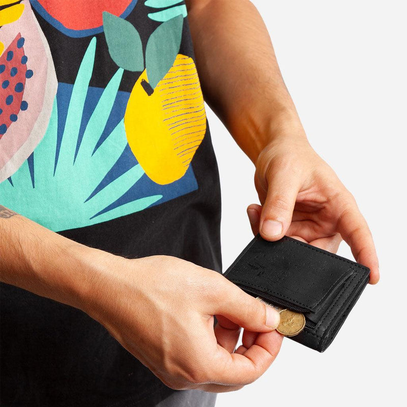 Slim Cork Coin Wallet for Minimalist Men | Non-leather Wallet | Corkor