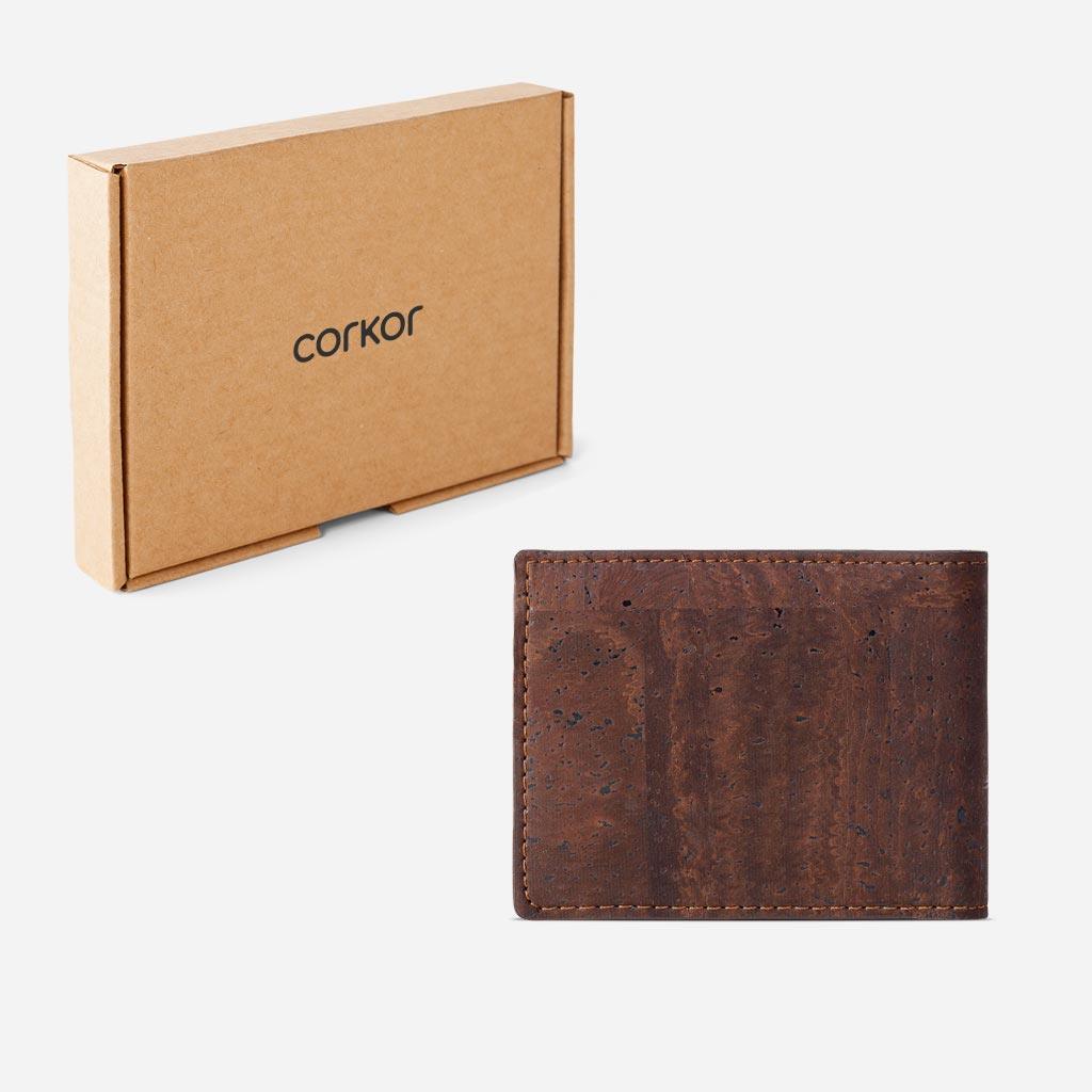 Corkor Cork Wallet Brown Coin Pocket | Vegan Men Women Wallet No-Leathe