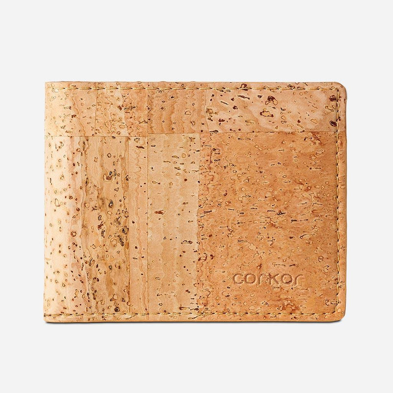 Cork Wallet Brown for Men, Coin Pocket | Vegan & Handmade | Corkor.com