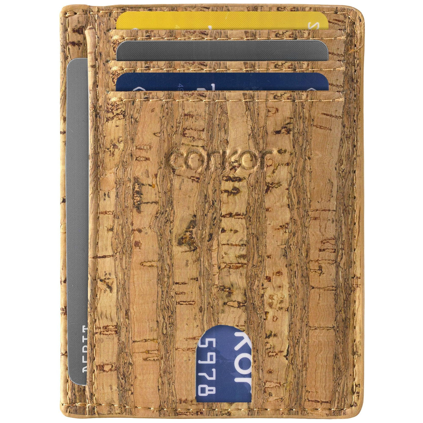 Corkor Cork Wallet Card ID Rfid Secure Men Women Minimalist Vegan Case ...